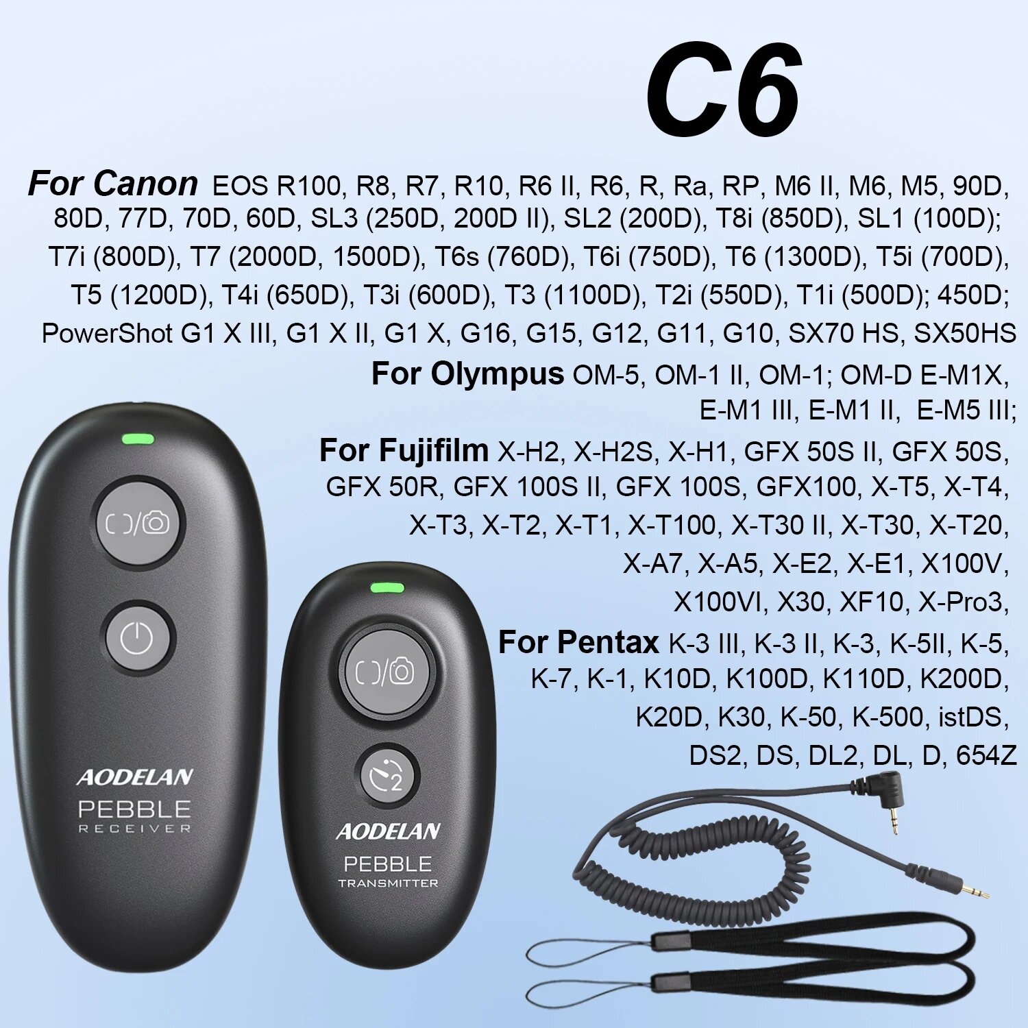 Беспроводной пульт AODELAN C6 для Canon, Olympus, Fujifilm, Pentax