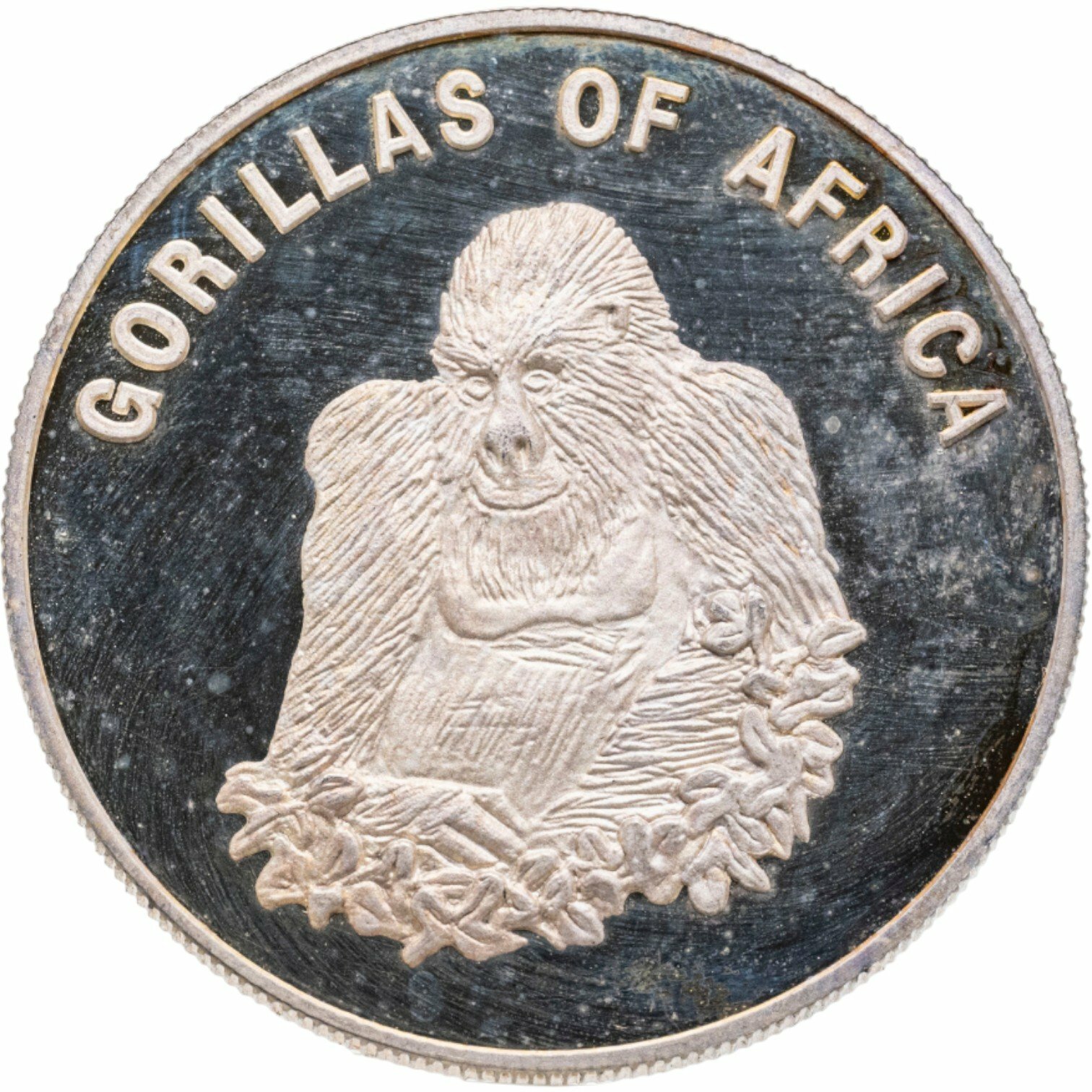 Уганда 1000 шиллингов 2002 "Фауна Африки - горилла сидит", Бронза, в сохранности Proof