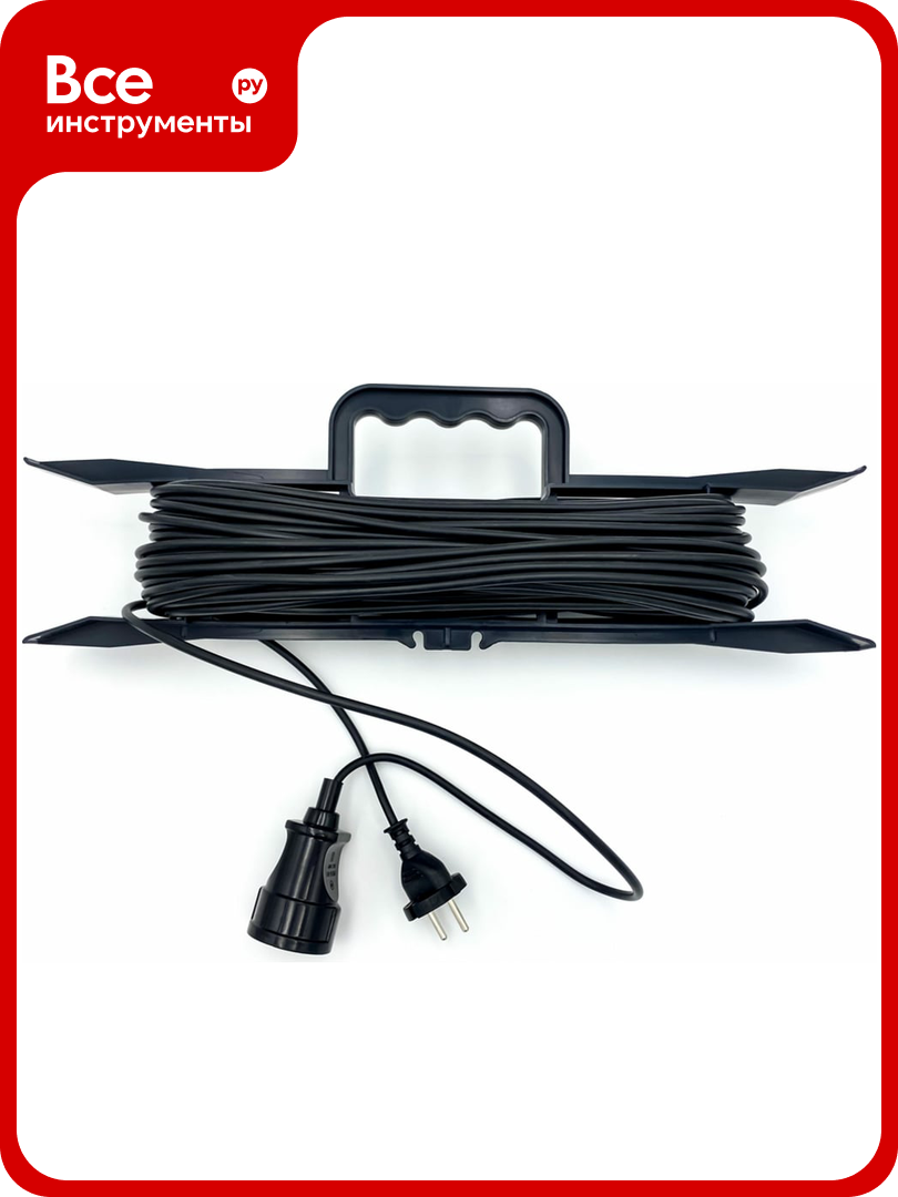 Удлинитель, SVET, на рамке SVET 10м/1роз (ПВС 2x0,75) 6А/1300Вт Б/З УХ6-1-10-Р SV0423-0001