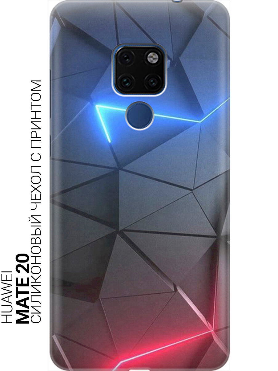 Силиконовый чехол на Huawei Mate 20 с принтом "Графитовые грани"