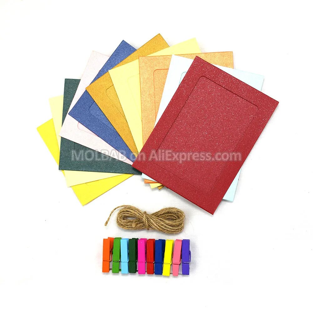 Бумажные фоторамки MOLBAB 3/5/6/7 дюймов, белые/черные/крафтовые, 10 шт 5 inch, Multicolor