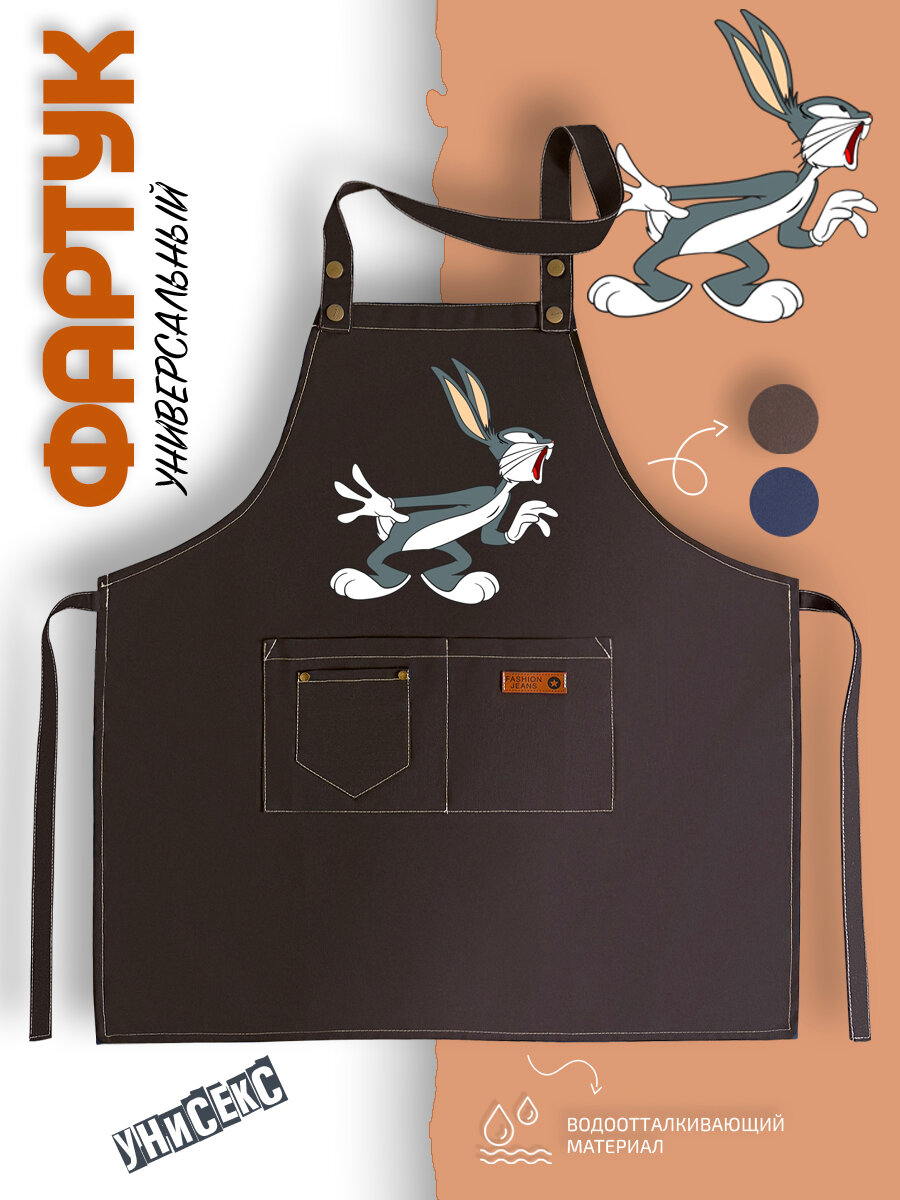 Фартук кухонный заяц багз банни bugs bunny уневерсальный с принтом поварской