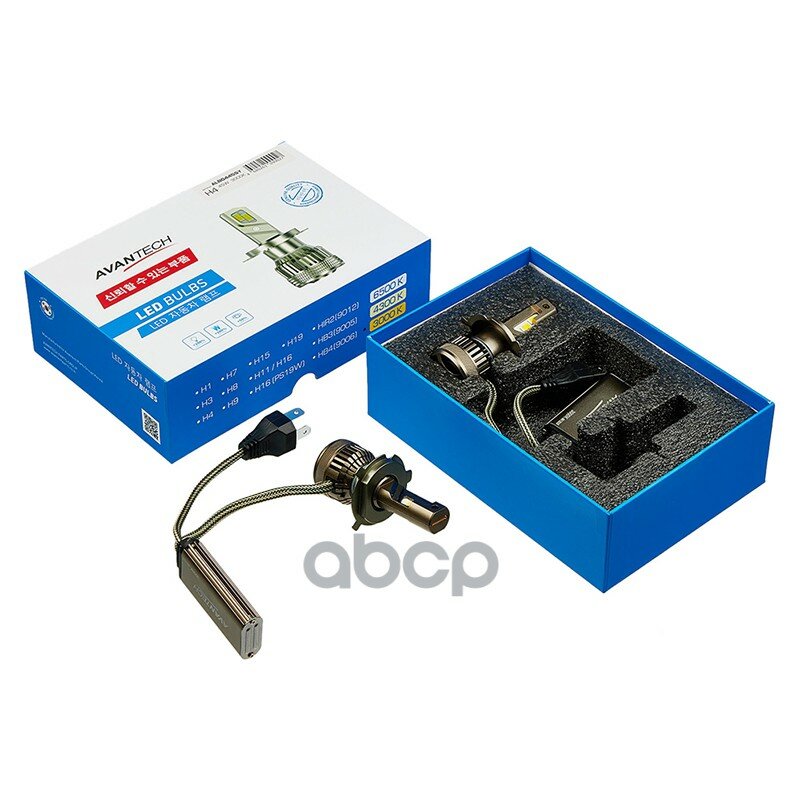 Лампа светодиодная LED Avantech H4 12V 45W, 3000К (комплект 2 шт.) AVANTECH арт. ALB0445SY