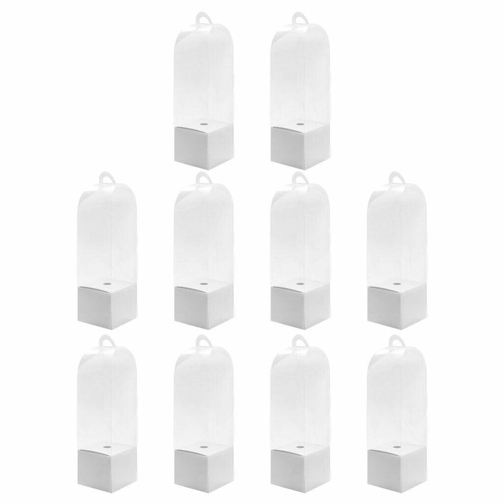 10 шт, портативная прозрачная коробка для цветочных композиций "Сделай сам"-белый