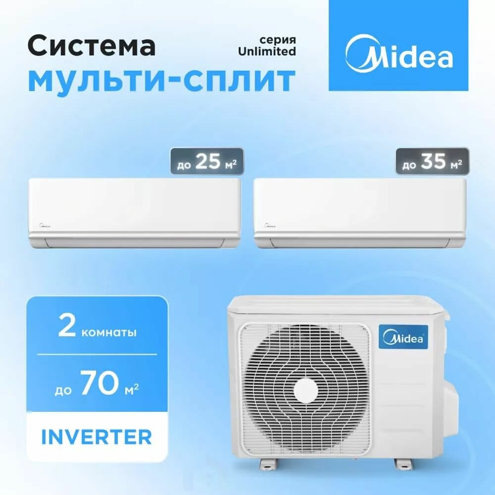 Мульти сплит-система настенная Midea MMAG2-09N8D0-I/MMAG2-12N8D0-I/M3OA-27HFN8-Q1 Unlimited inverter