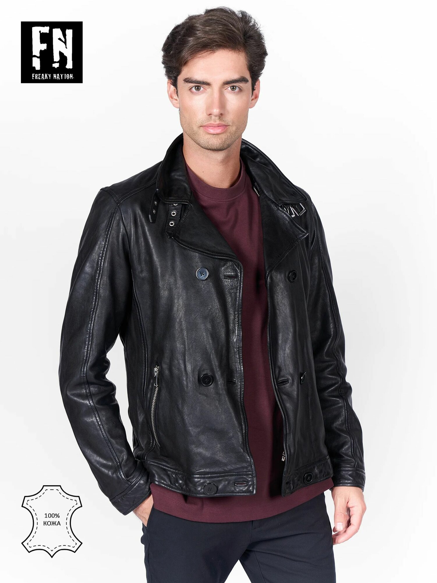 Куртка кожаная Осень-зима 2025
