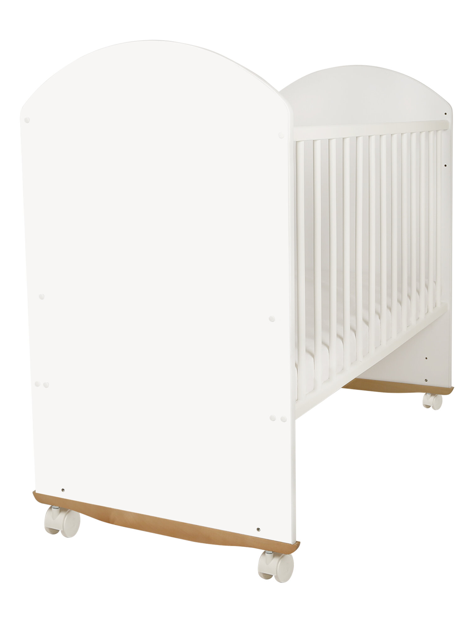 Кроватка детская для новорожденных Indigo My Sleepy, качалка на колесах, массив березы, белый