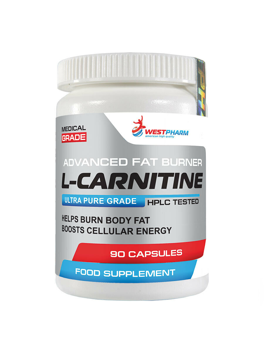 WestPharm L-Carnitine / Л-карнитин / Аминокислота / 90 капсул
