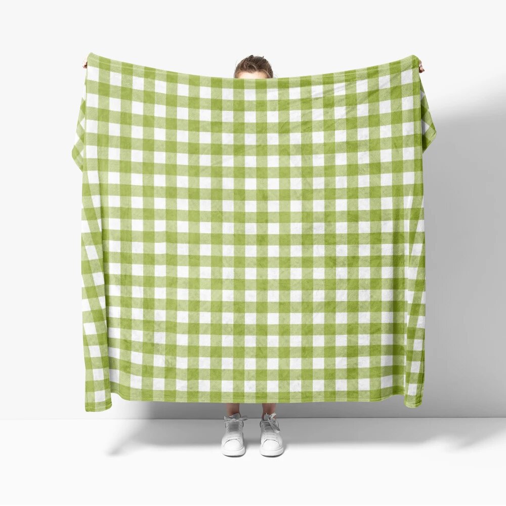Фланелевое одеяло размера Queen для дивана, дивана-кровати, плед-баффало, зеленое и белое клетчатое одеяло, уютное, пушистое, мягкое, легкое