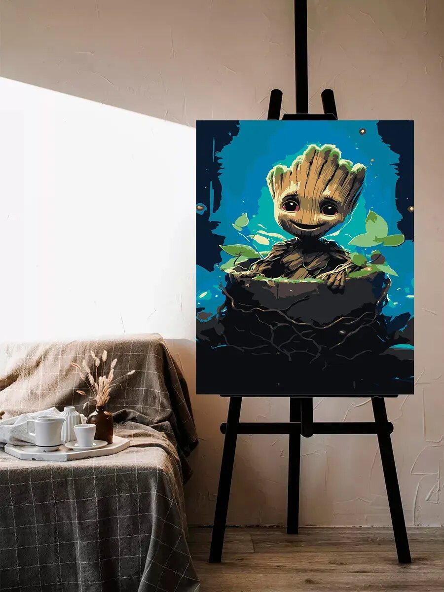 Картина по номерам Грут Стражи Галактики Марвел Комикс