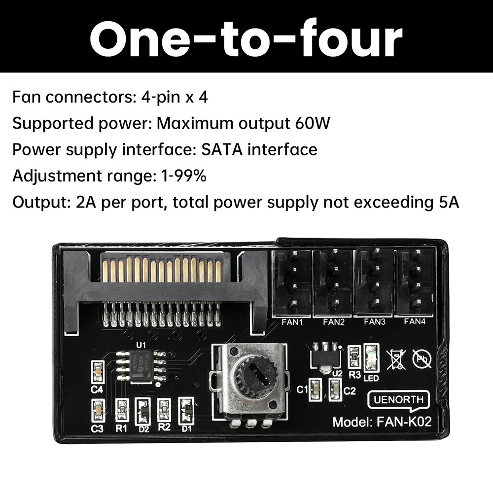 ШИМ-регулятор скорости вентилятора 4-контактный One to four