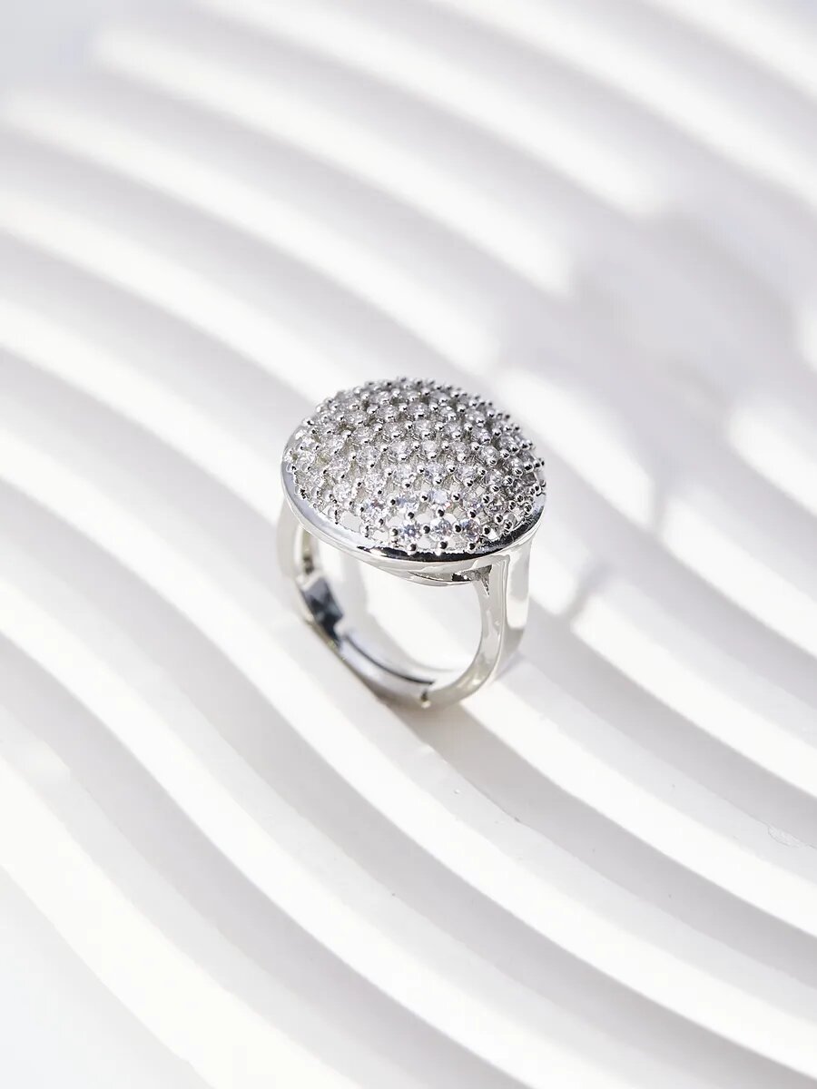 Кольцо, кристалл, фианит, циркон