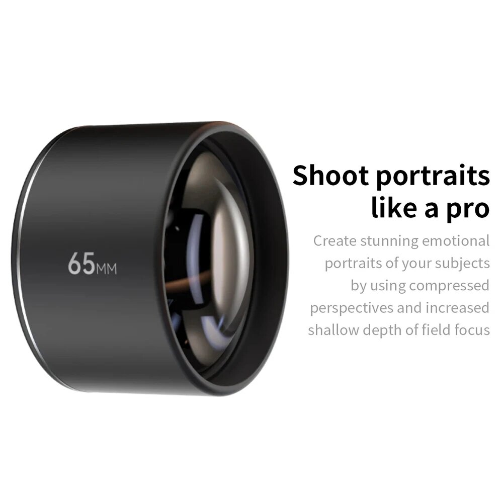 Объектив для смартфона 10x Macro 65 мм портрет 170 ° рыбий глаз 16 мм ультра-широкоугольный объектив для сотового телефона IPhone 15 14 13 X Pro Max Samsung, 65mm Portrait Lens