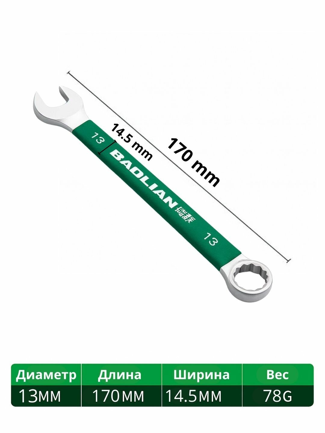 2 шт! Комбинированный гаечный ключ 13мм (СФ)