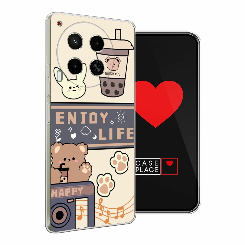 Чехол на Tecno Camon 30 5G / Текно Камон 30 5G с принтом "Enjoy life 1" — фото 1