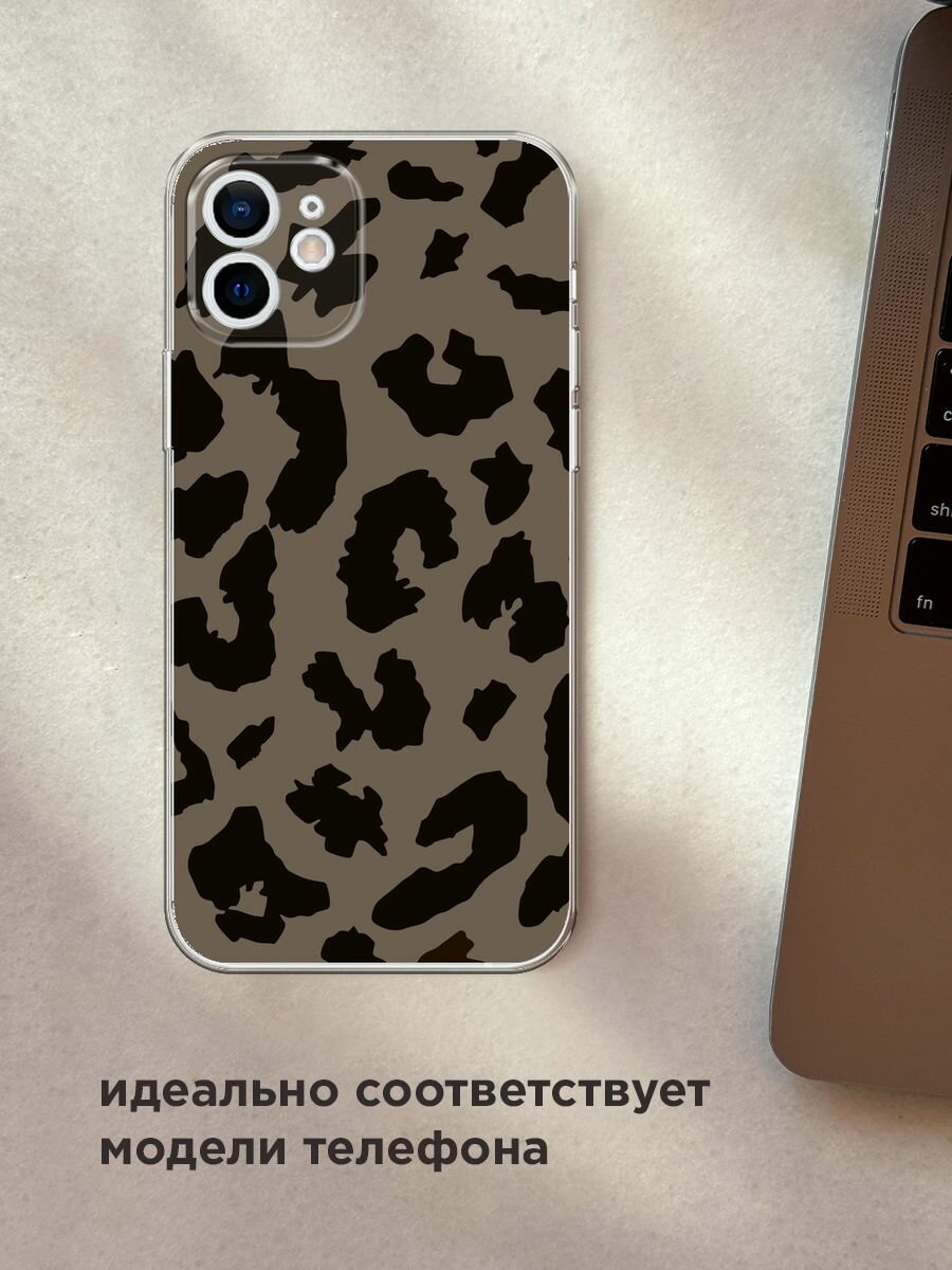 Чехол на Apple iPhone 12 mini / Айфон 12 Мини с принтом "Леопардовые пятна паттерн 1" — фото 1