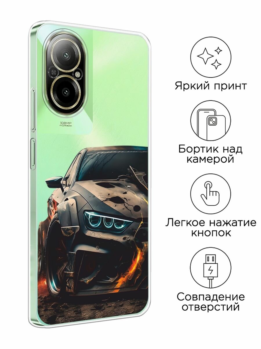 Чехол на Realme C67 4G / Реалми C67 4G с принтом "На износ", прозрачный — фото 1