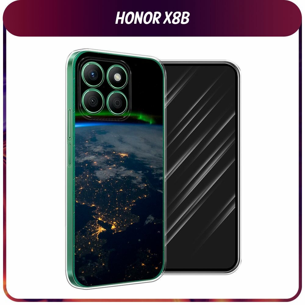 Силиконовый чехол на Honor X8B / Хонор X8B с принтом Земля из космоса