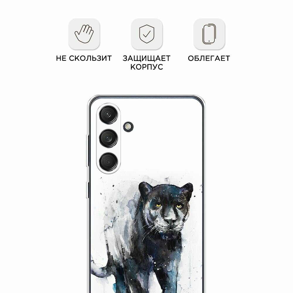 Чехол на Samsung Galaxy M55 / Самсунг M55 с принтом "Пантера арт 3" — фото 1