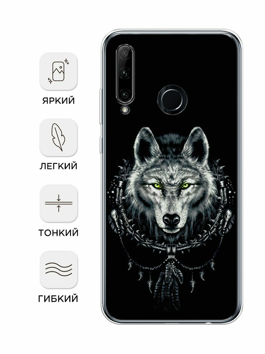 Чехол на Honor 10i/20 Lite 2019/20e/Huawei P Smart Plus 2019 / Хонор 10i с принтом "Волк оберег" — фото 1