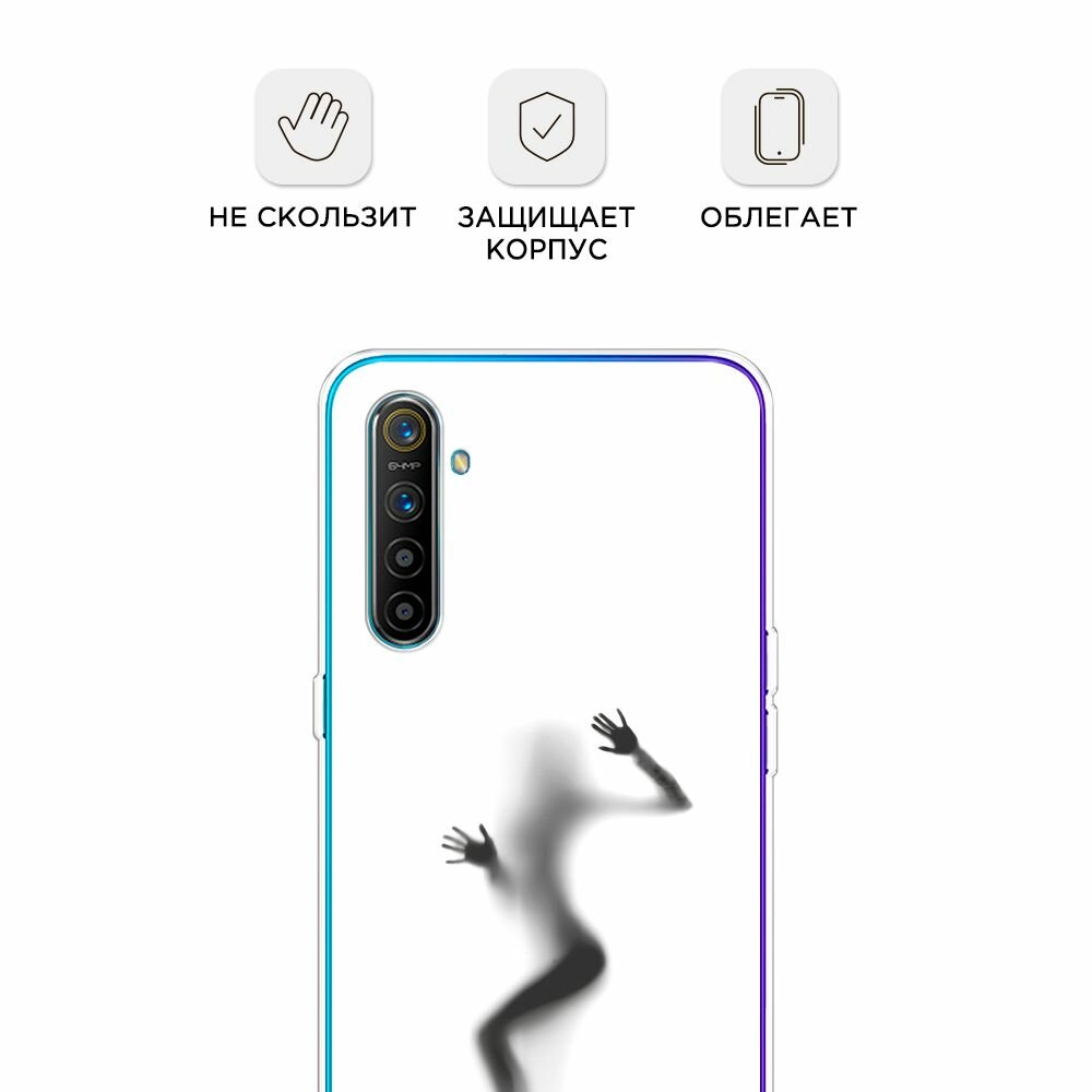 Силиконовый чехол на Realme XT / Реалми XT с принтом "Девушка в душе" — фото 1
