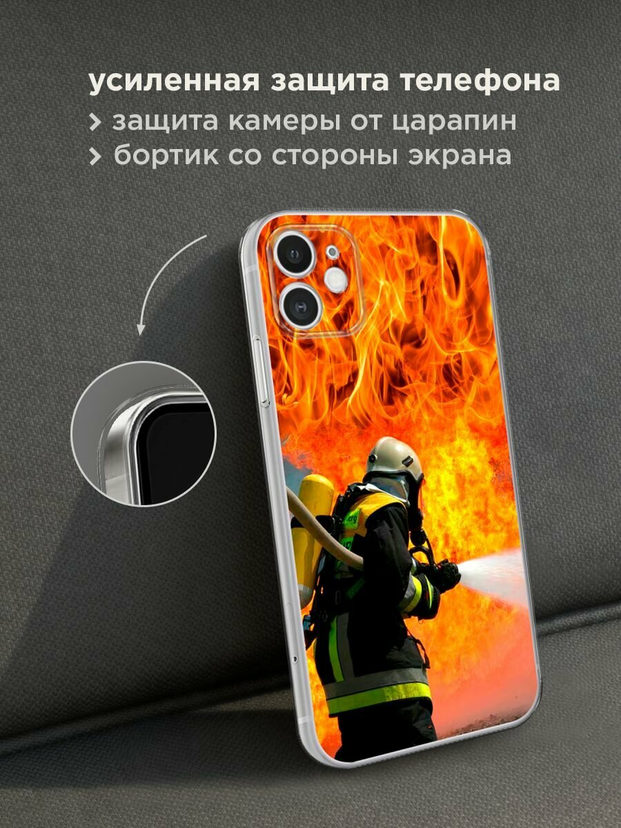 Чехол на Apple iPhone 11 / Айфон 11 с принтом "Пожарные на страже" — фото 1
