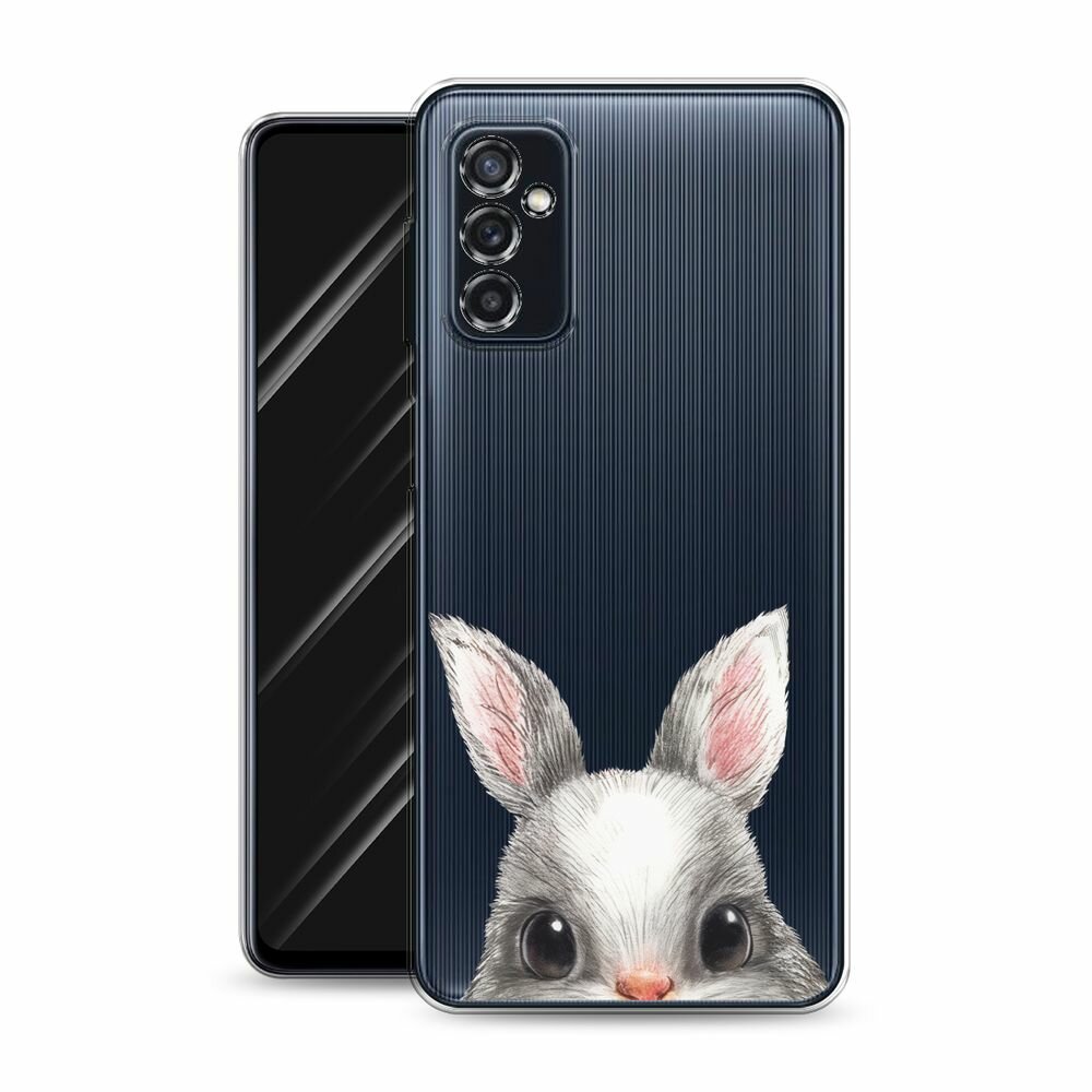Чехол на Samsung Galaxy M52 / Самсунг Галакси M52 с принтом "Карандашный кролик 2 - 8 марта", прозрачный — фото 1