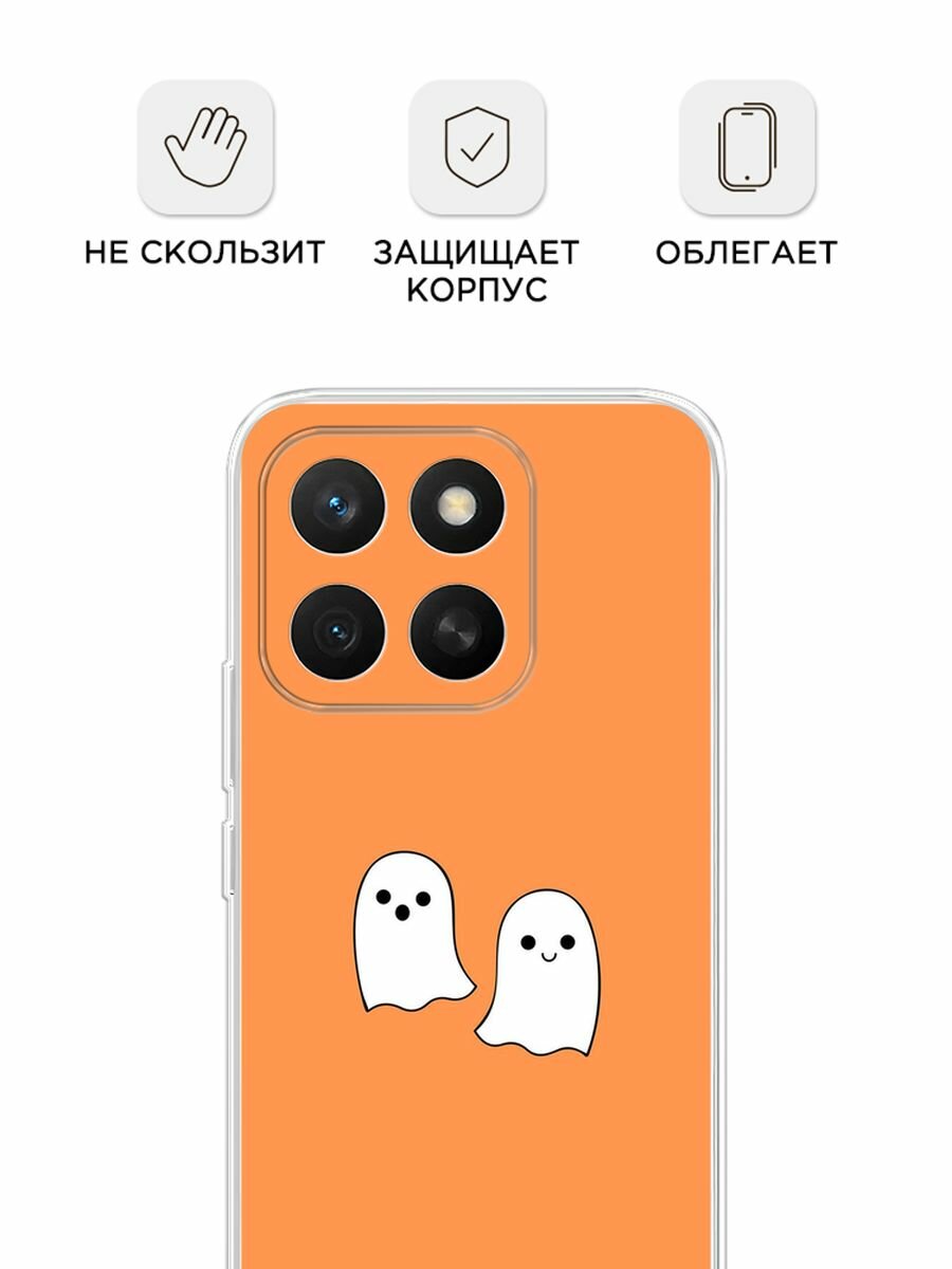 Силиконовый чехол на Honor X8c / Хонор X8c с принтом Cute ghosts — фото 1