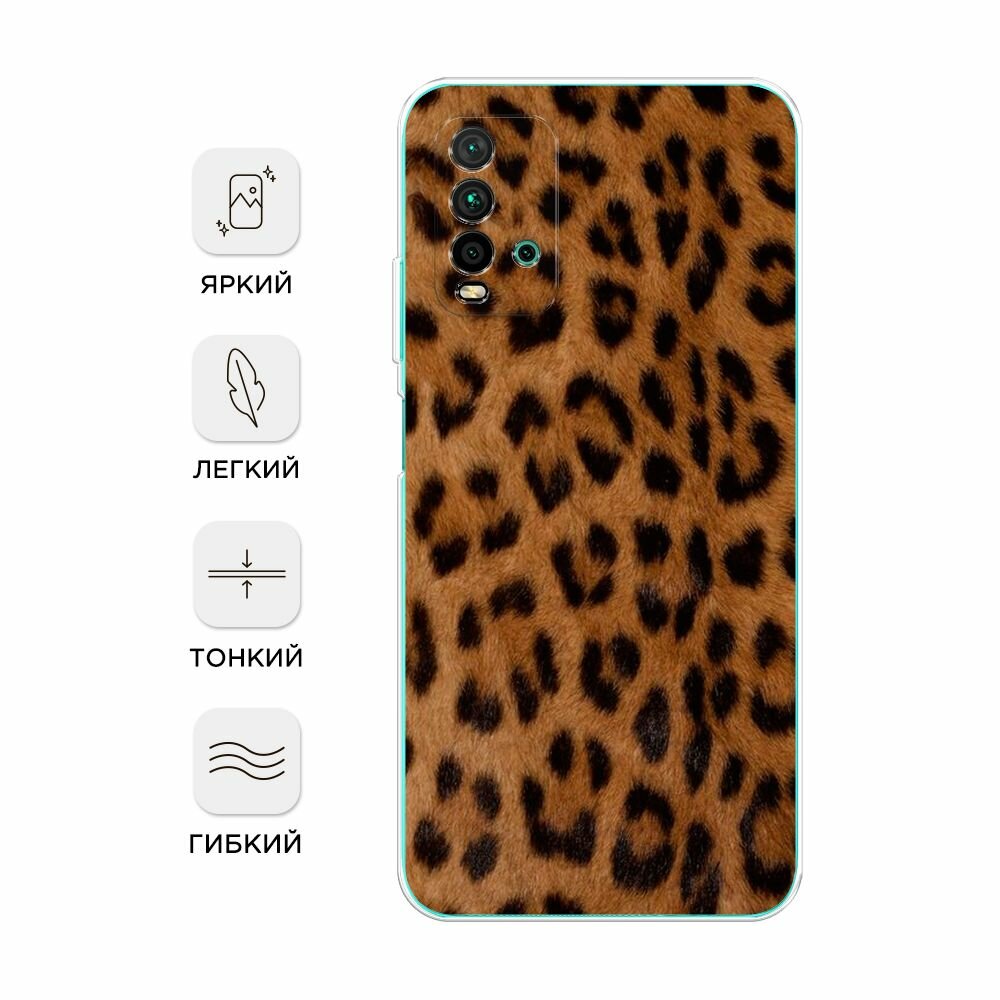 Чехол на Xiaomi Redmi 9T / Сяоми Редми 9Т с принтом "Мех леопарда" — фото 1