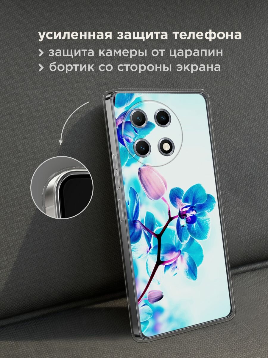 Чехол на Tecno Camon 30S / Текно Камон 30S с принтом "Голубая орхидея" — фото 1