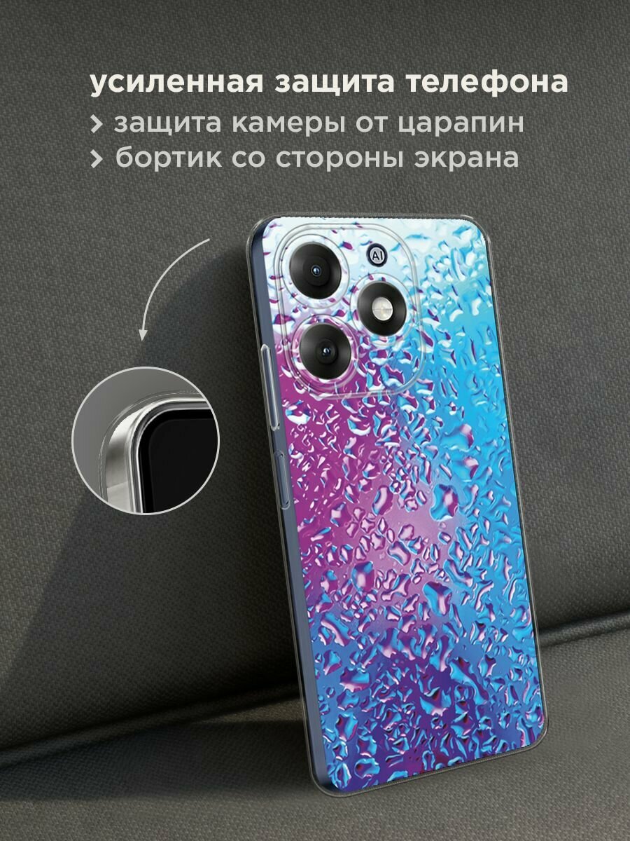 Силиконовый чехол на Itel A70 / Ител А70 с принтом "Капли на стекле" — фото 1