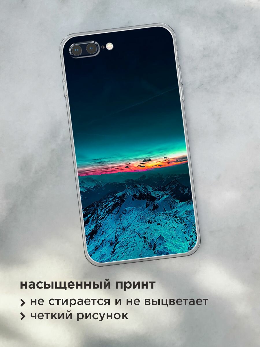 Чехол на Apple iPhone 7 Plus / Айфон 7 Плюс с принтом "Закат в горах" — фото 1