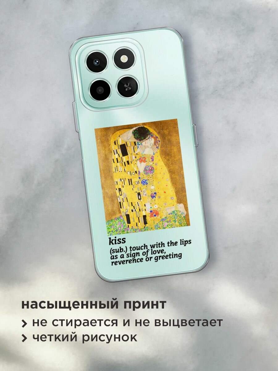 Чехол на Honor X6c / Хонор X6c с принтом "The kiss", прозрачный — фото 1