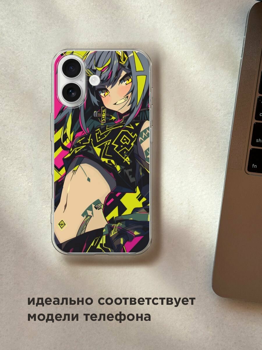 Чехол на Apple iPhone 17 / Айфон 17 с принтом "Девушка в кибер костюме" — фото 1