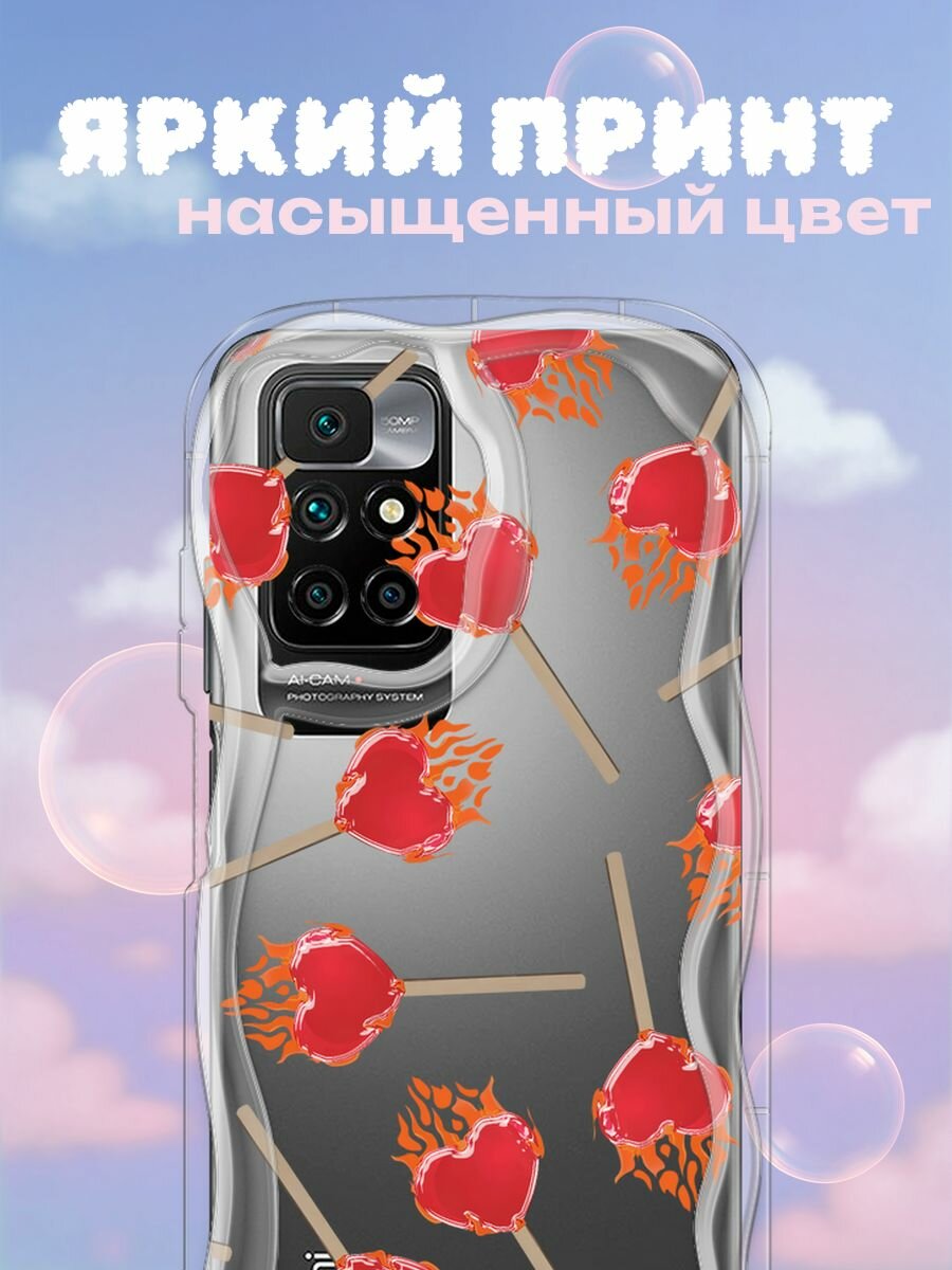 Чехол на Xiaomi Redmi 10 / Редми 10 с принтом Горящие леденцы 2 — фото 1