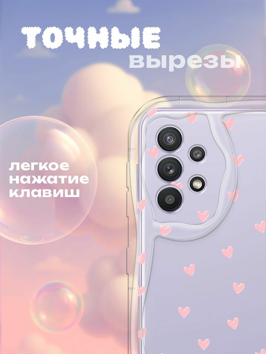 Чехол на Samsung Galaxy A32 / Самсунг А 32 с принтом Маленькие нежные сердечки — фото 1