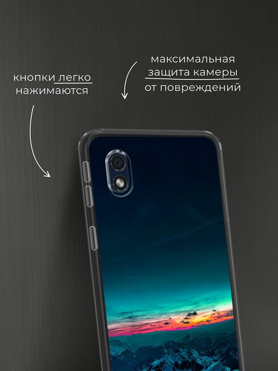 Чехол на Samsung Galaxy A01 Core / Самсунг Галакси А01 Core с принтом "Закат в горах" — фото 1
