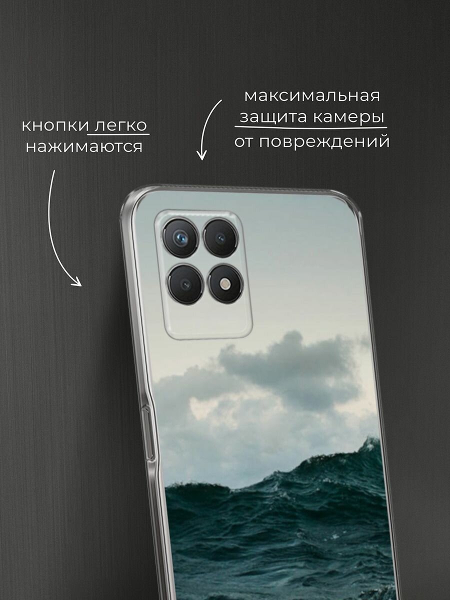 Силиконовый чехол на Realme 8i / Реалми 8i с принтом "Волны 11" — фото 1