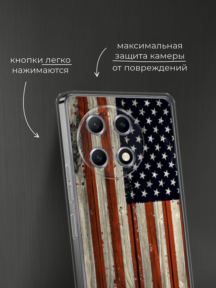 Силиконовый чехол на Tecno Camon 30S / Текно Камон 30S с принтом "США" — фото 1