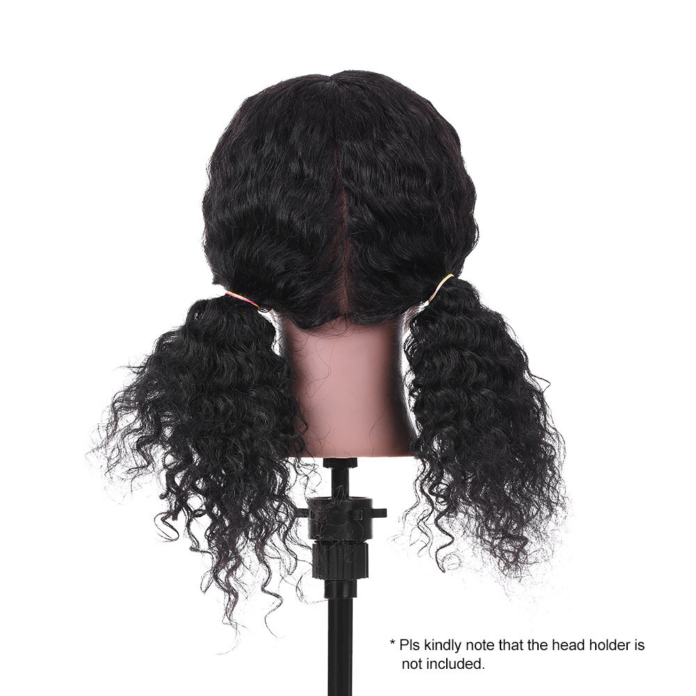 15-дюймовая голова-манекен из натуральных волос, кудрявый учебный манекен для парикмахерской, косметологической практики