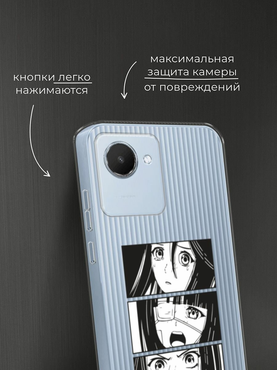 Чехол на Realme C30 / Реалми C30 с принтом "Tokyo girls", прозрачный — фото 1