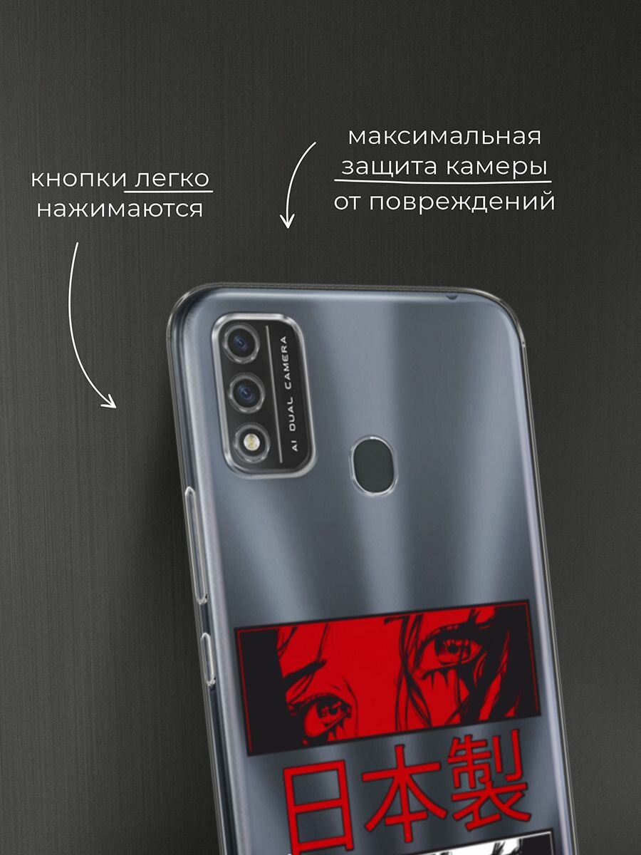Чехол на Itel A48 / Ител А48 с принтом "Аниме глаза манга", прозрачный — фото 1