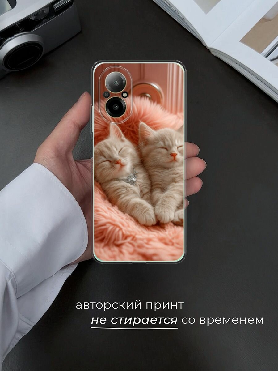 Чехол на Realme C67 4G / Реалми C67 4G с принтом "Спящие котики" — фото 1