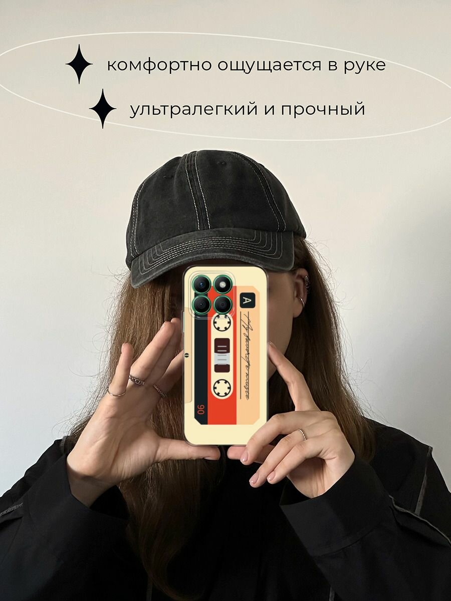 Силиконовый чехол на Honor X8B / Хонор X8B с принтом "Бежевая кассета" — фото 1