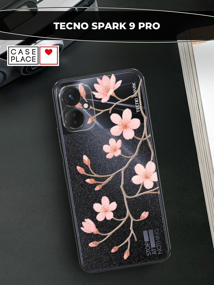 Чехол на Tecno Spark 9 Pro / Техно Спарк 9 Про с принтом "Веточка распускающейся сакуры 2"