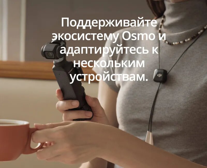 DJI Микрофон для мобильного устройства Mic Mini ANC(2 TX + 1 RX+Charging Case), черно-серый, серый