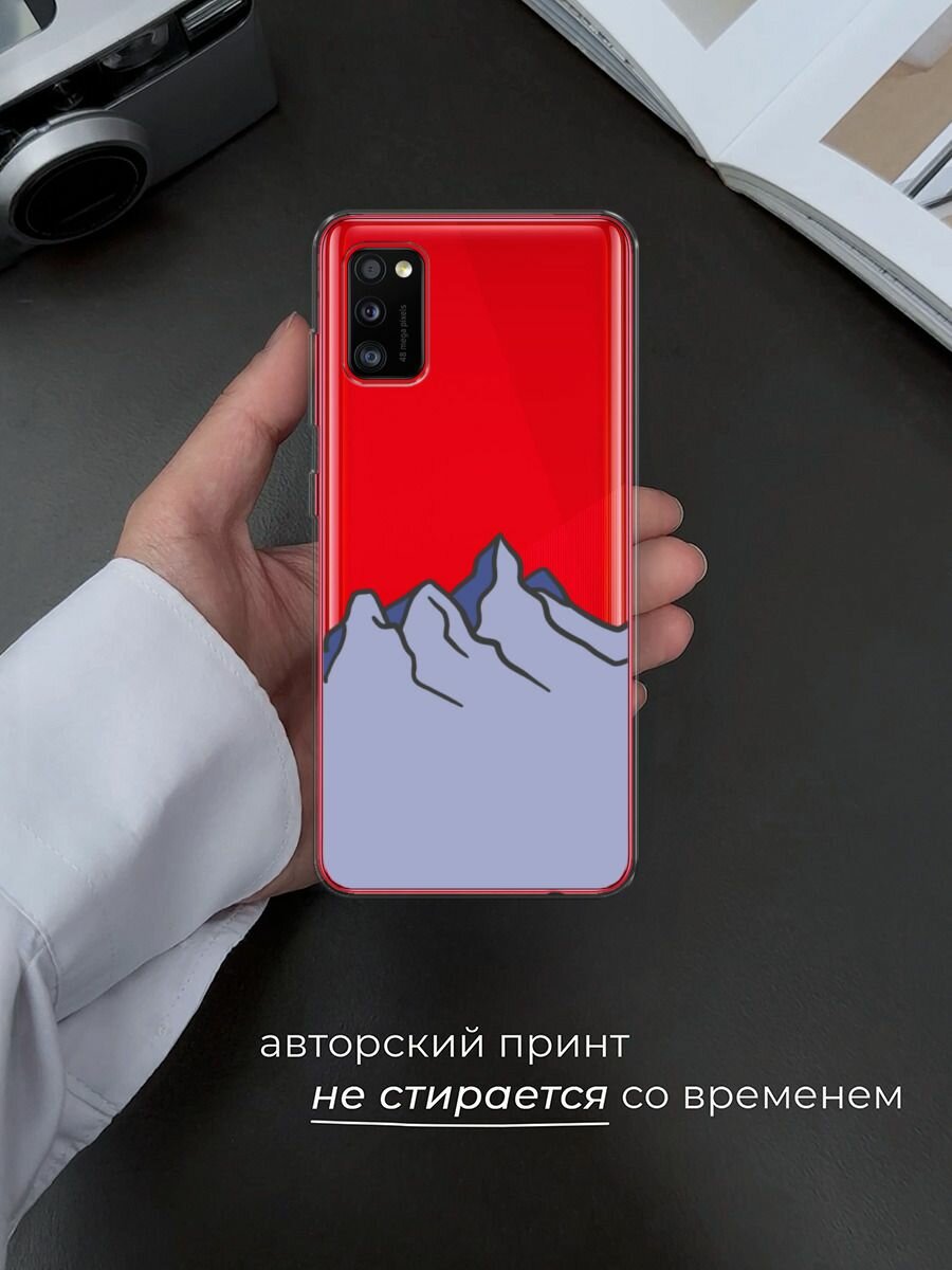 Чехол на Samsung Galaxy A41 / Самсунг Галакси А41 с принтом "Гора", прозрачный — фото 1