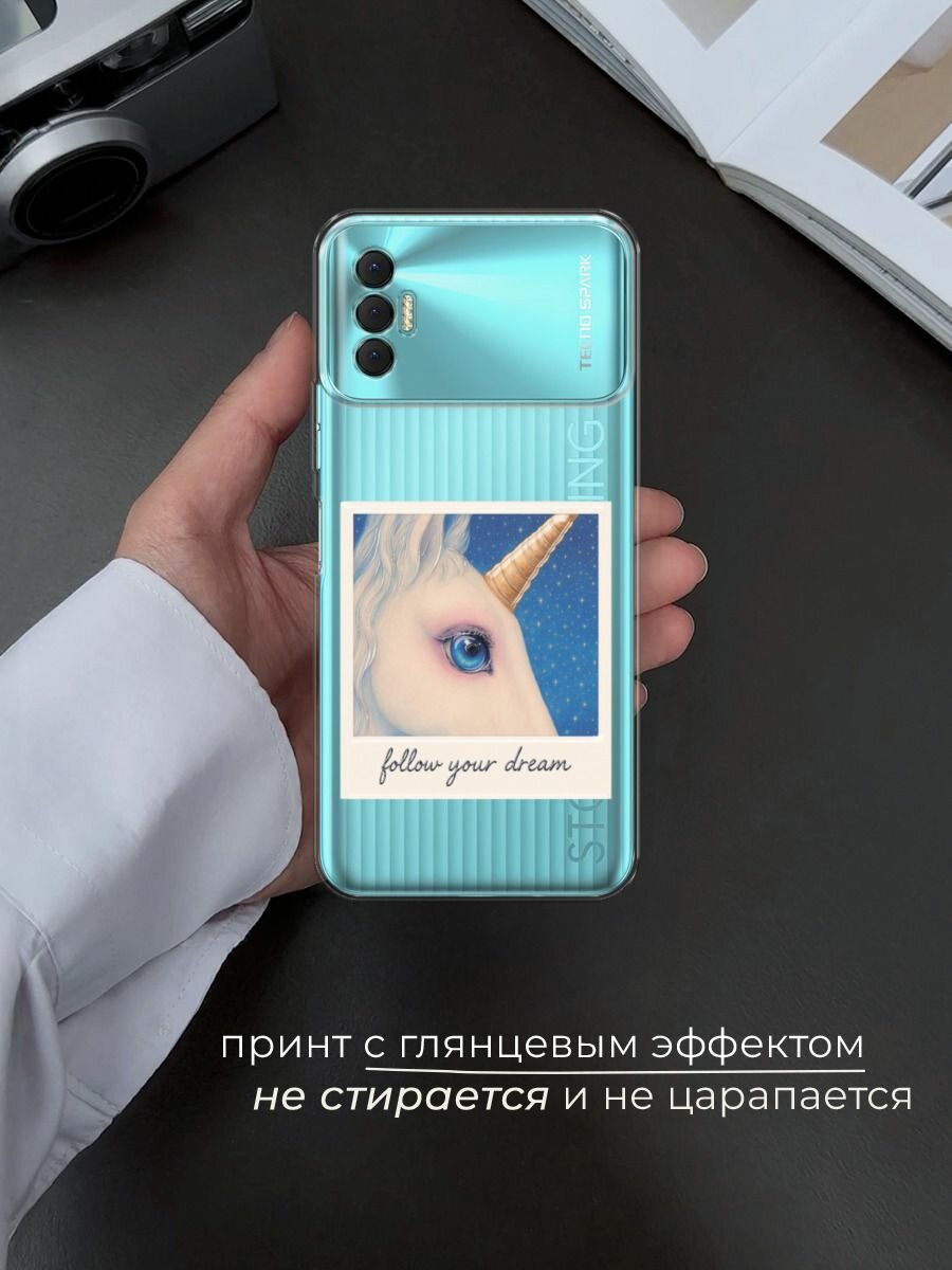 Чехол на Tecno Spark 8P / Техно Спарк 8P с принтом "Глаз единорога" — фото 1