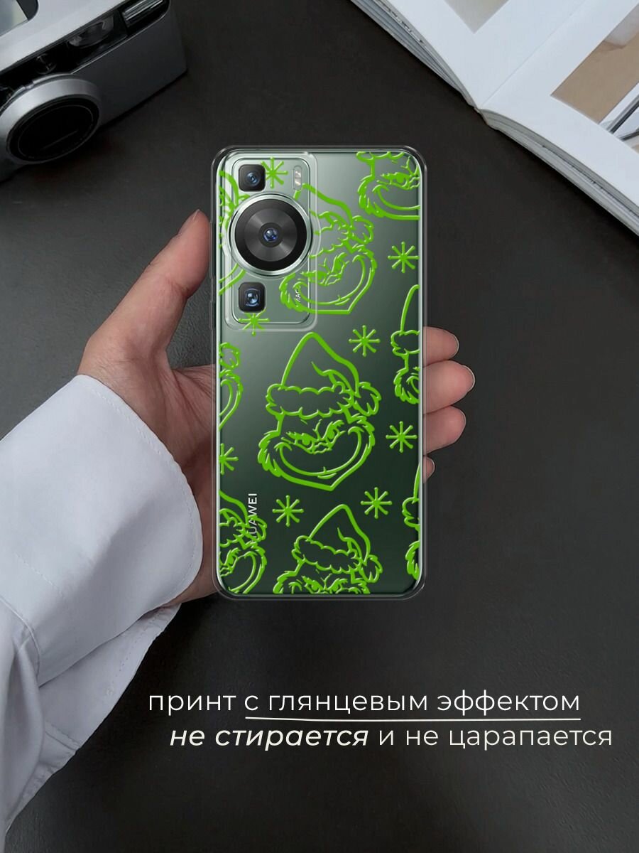 Чехол на Huawei P60/P60 Pro / Хуавей P60/P60 Про с принтом "Зеленый Гринч 3" — фото 1