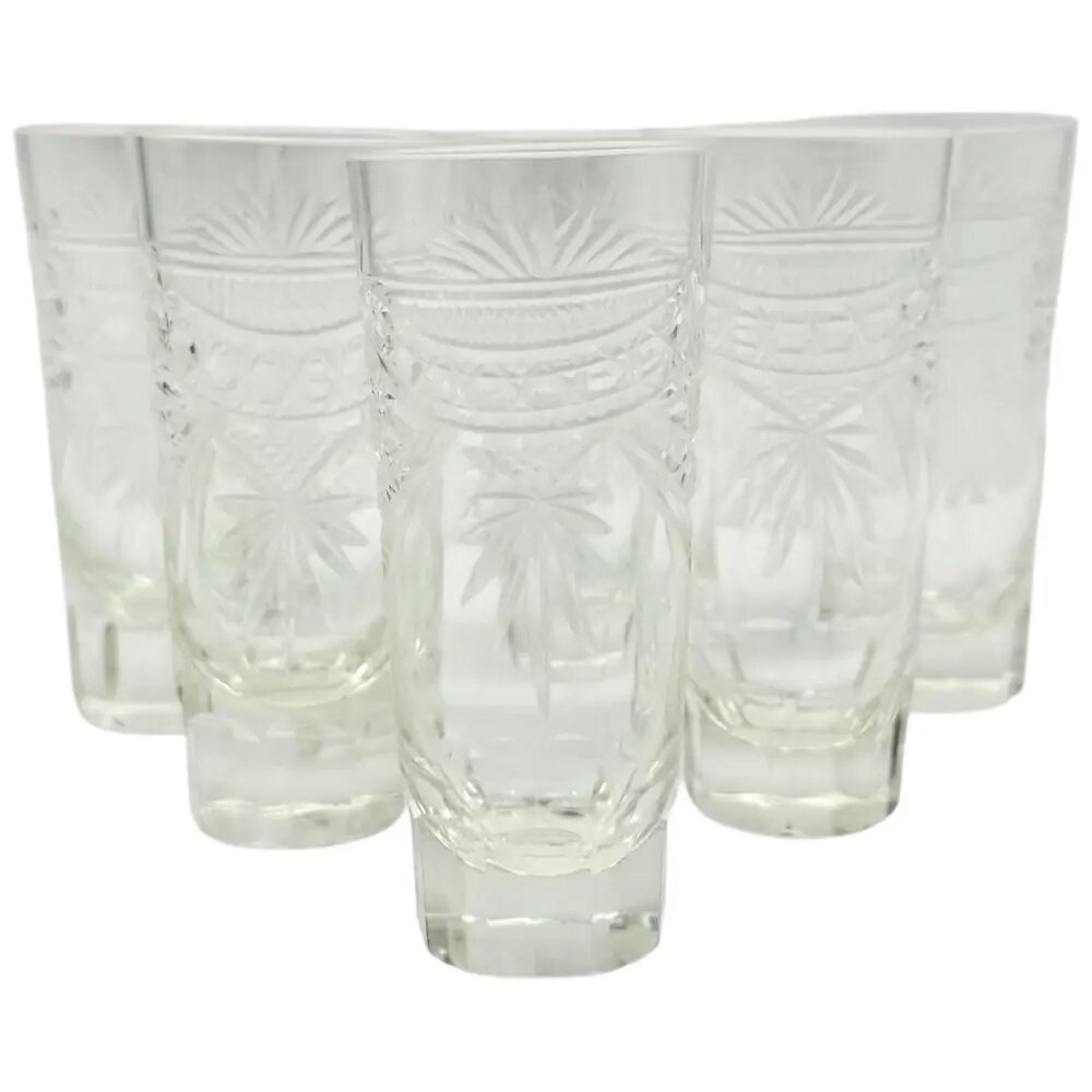 Стопка "Утонченная" (набор 6 шт), 60 мл, хрусталь, 1970-1980 гг, СССР